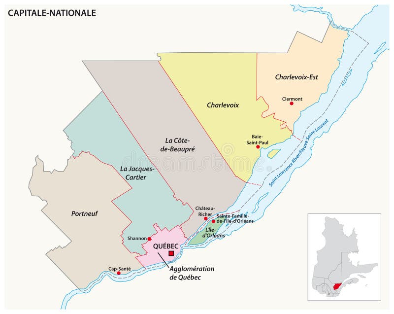 Vector Map of the Capitale Nationale Quebec Administrative Region ...