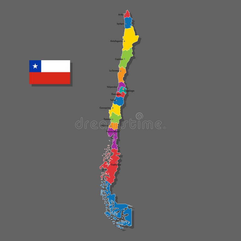 Vector map of Chile stock vector. Illustration of contour - 363485032