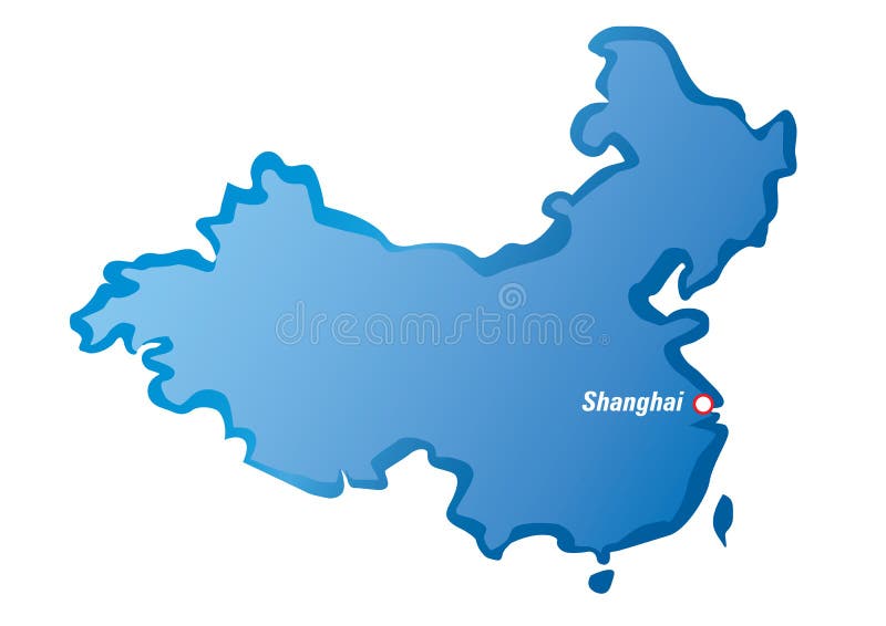 Vector Map of China and Shanghai Stock Illustration - Illustration of ...