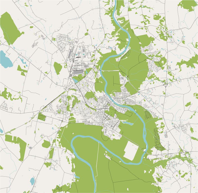 Map of the City of Alytus, Lithuania Stock Illustration - Illustration ...