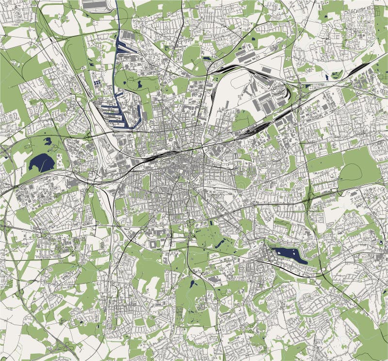 Map of the City of Dortmund, Germany Stock Photo - Image of location ...