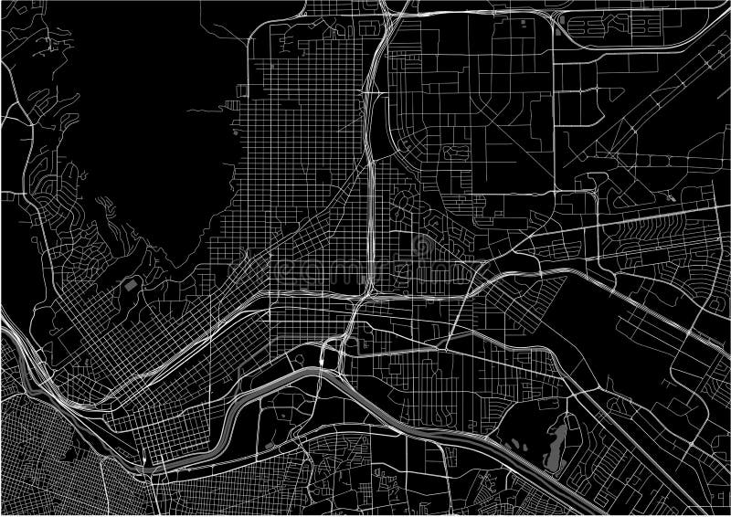 Map of the City of El Paso, Texas, USA Stock Illustration ...