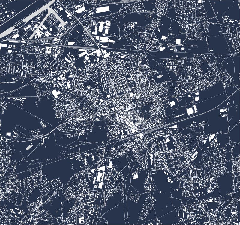 Map of the City of Gelsenkirchen, Germany Stock Image - Image of ...