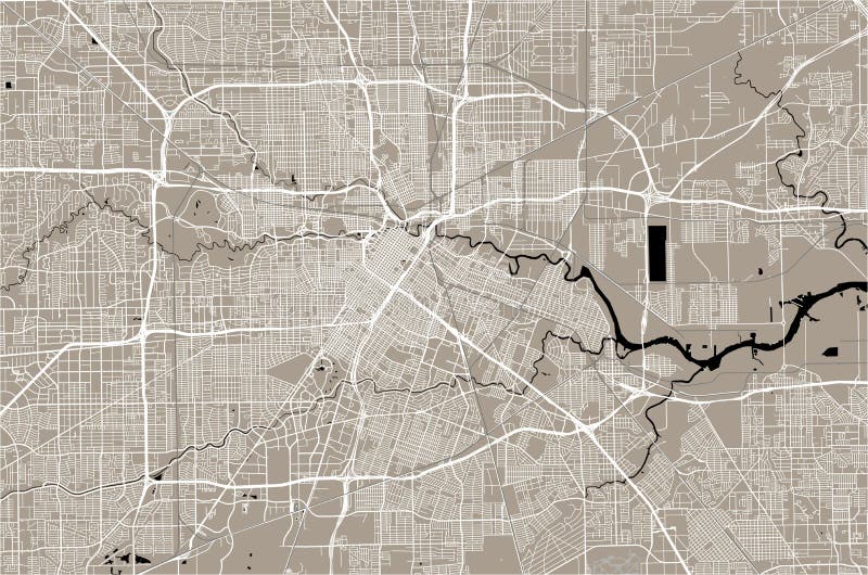 Map of the City of Houston, U.S Stock Vector - Illustration of region ...