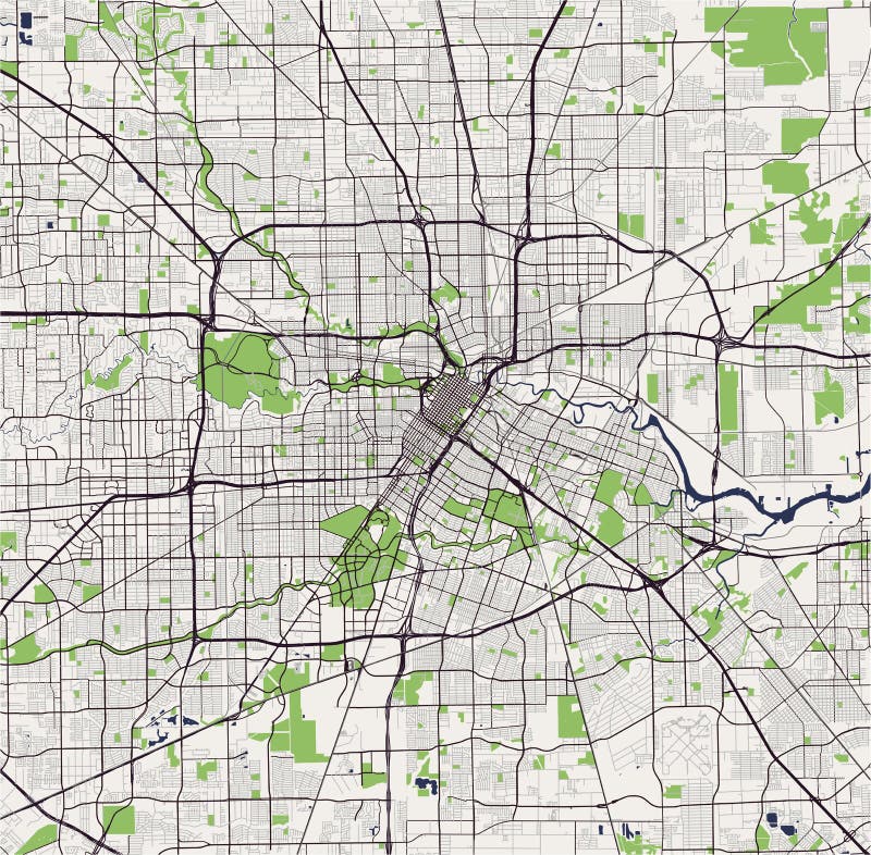 Map of the City of Houston, U.S Stock Vector - Illustration of ...
