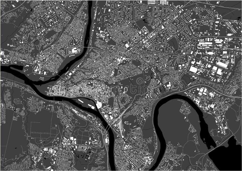 Map of the City of Kaunas, Lithuania Stock Vector - Illustration of ...