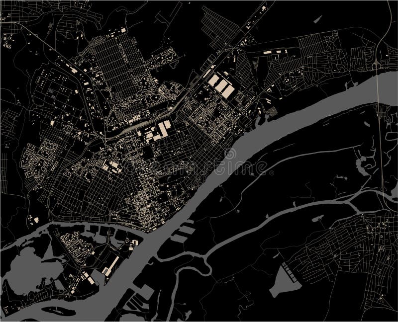 Map of the City of Kherson, Ukraine Stock Image - Image of town, land ...