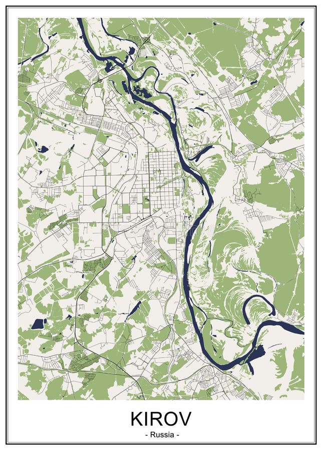 Map of the City of Kirov, Russia Stock Illustration - Illustration of ...