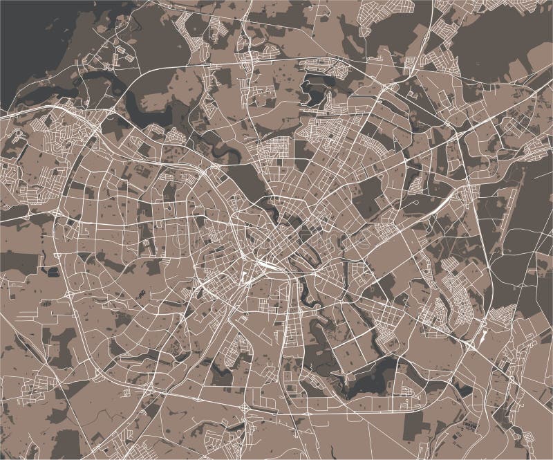 Map of the City of Minsk, Belarus Stock Illustration - Illustration of ...