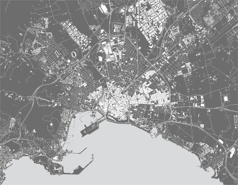 Map of the City of Palma, Spain Stock Vector - Illustration of center ...