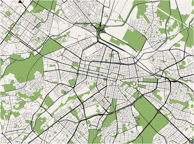 Map of the City of Sofia, Bulgaria Stock Illustration - Illustration of ...