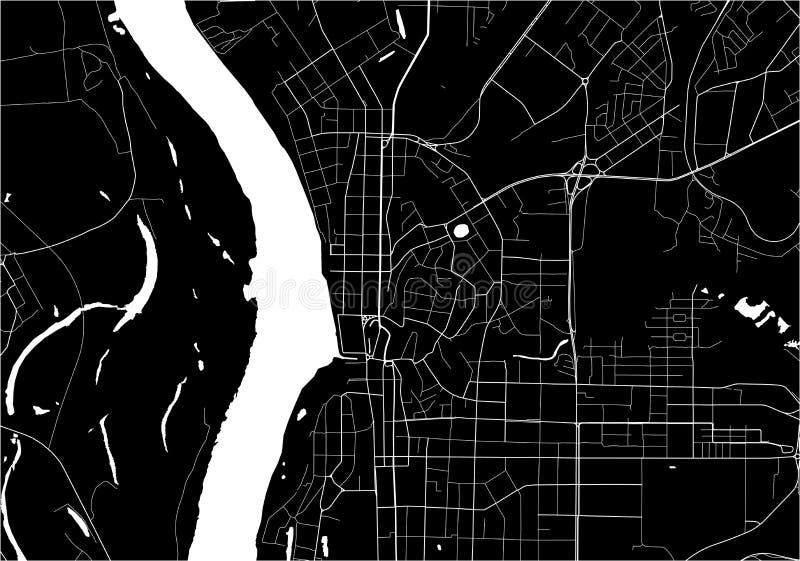 Map of the City of Tomsk, Russia Stock Illustration - Illustration of ...