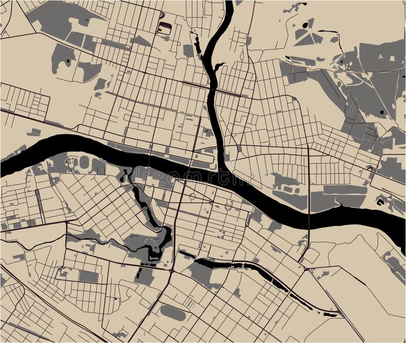 Map of the City of Tver, Russia Stock Illustration - Illustration of ...