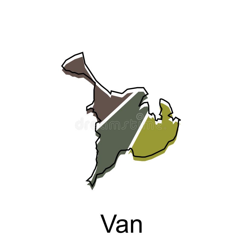 Vector Map City of Van Modern Outline, High Detailed Illustration ...