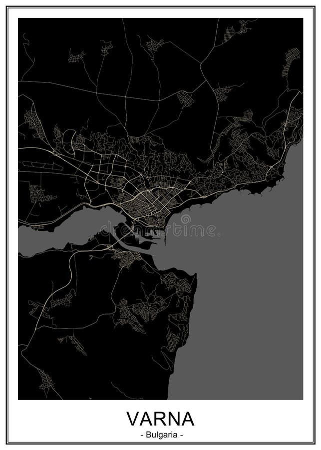 Map of the City of Varna, Bulgaria Stock Vector - Illustration of city ...