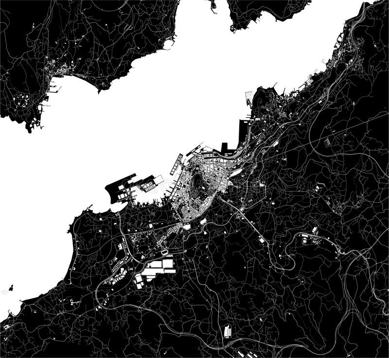 Map of the City of Vigo, Spain Stock Vector - Illustration of town ...