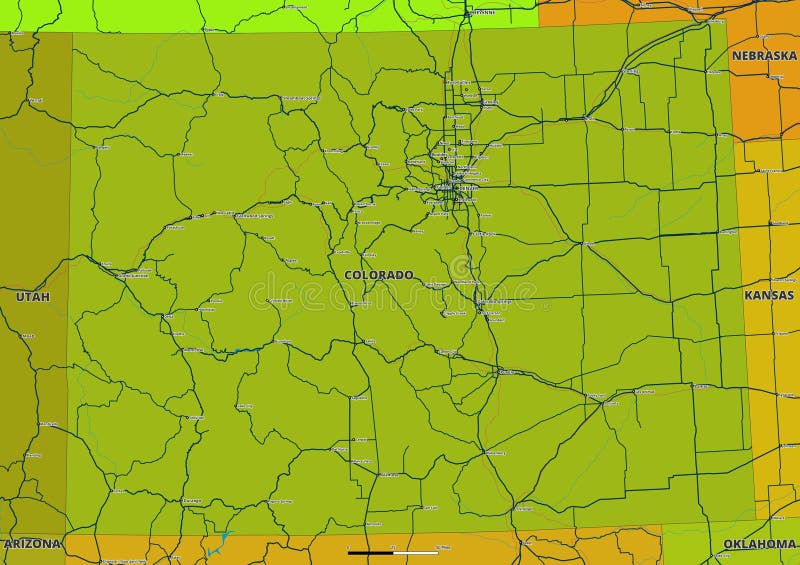 Vector Map of Colorado, USA Stock Illustration - Illustration of ...