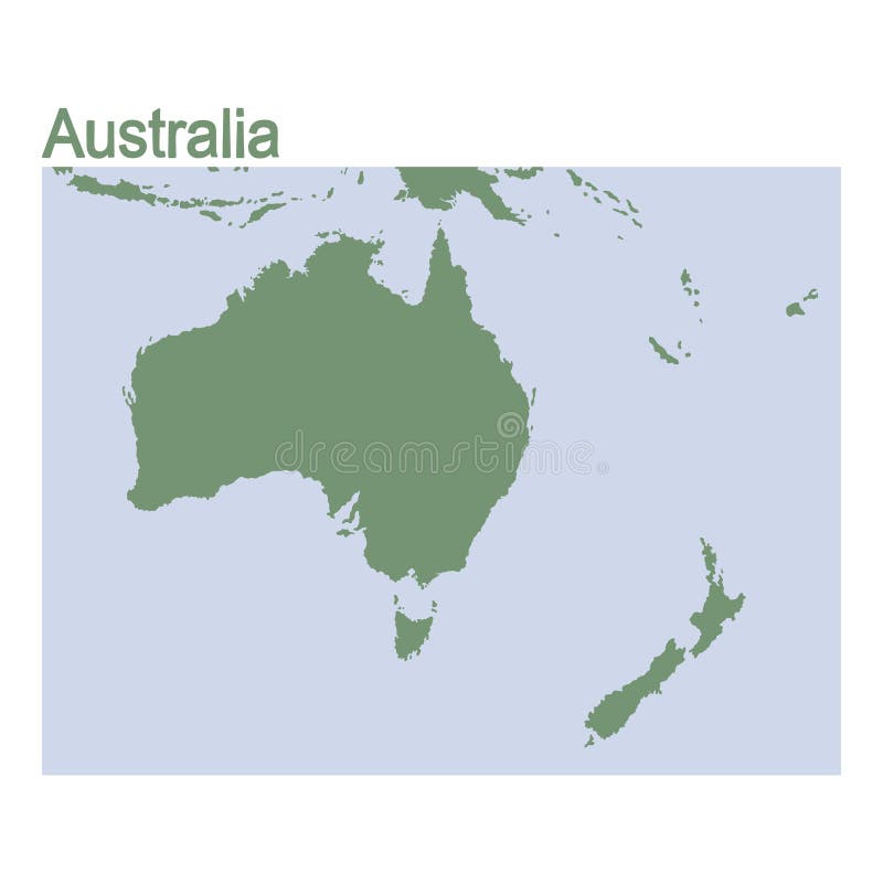 Vector Map of Continent Australia Stock Vector - Illustration of perth ...