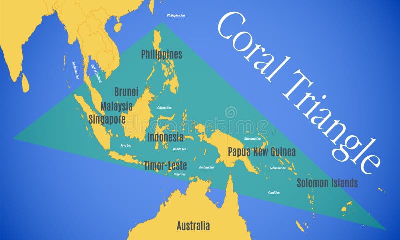 Vector Map of the Coral Triangle. Stock Vector - Illustration of ...