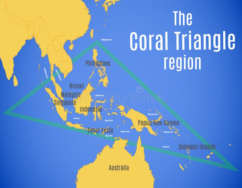 Vector Map of the Coral Triangle Region Stock Vector - Illustration of ...
