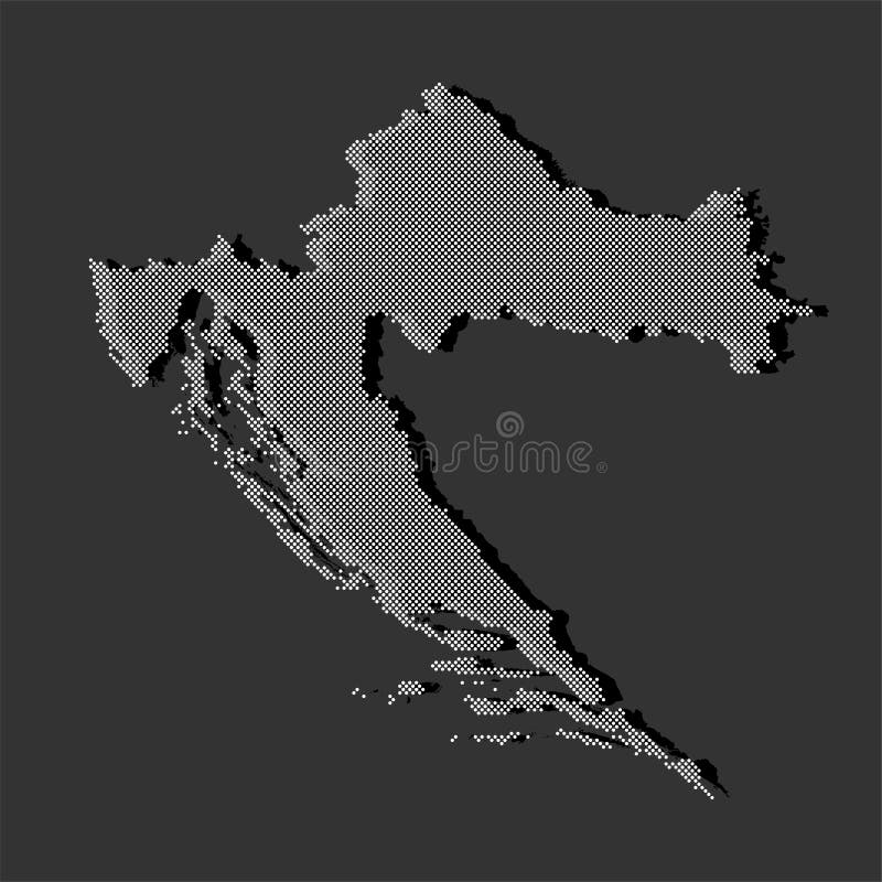 Vector Map Croatia for Points, Dotted Template Stock Vector ...