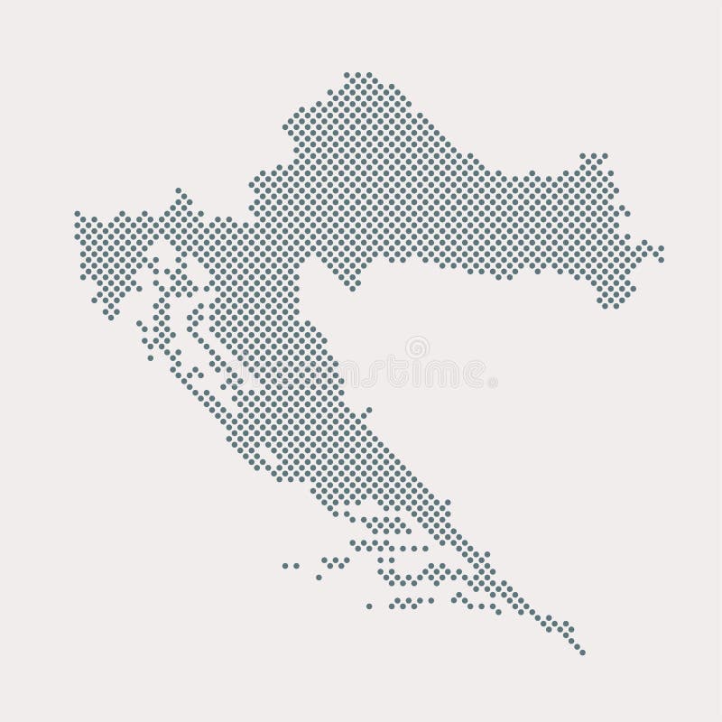 Vector Map Croatia for Points, Dotted Template Stock Vector ...