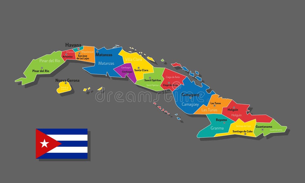 Vector map of Cuba stock vector. Illustration of cartography - 362767466