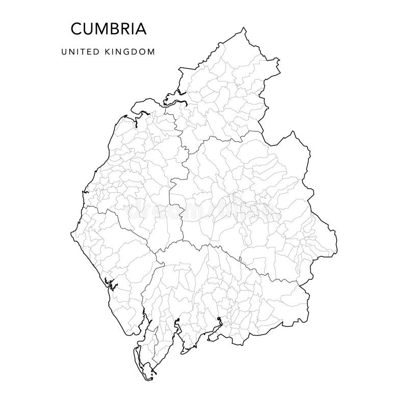 Administrative Map of Cumbria As of 2022 - Vector Illustration Stock ...