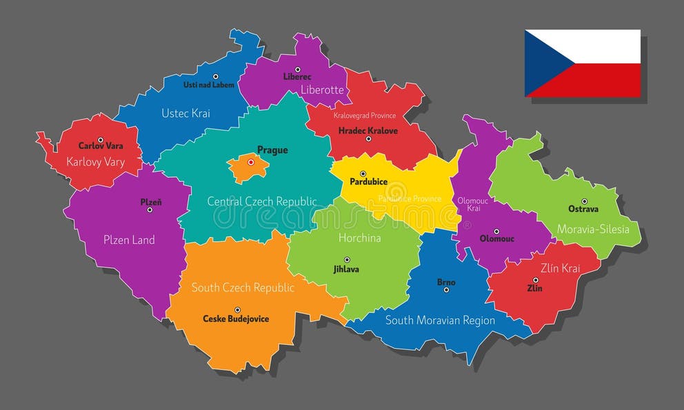 Vector Map of Czech Republic Stock Vector - Illustration of czech ...