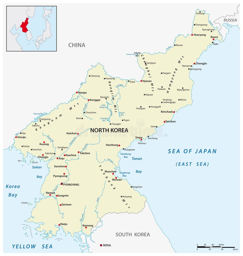 Vector Map of Democratic Peoples Republic of Korea, North Korea Stock ...