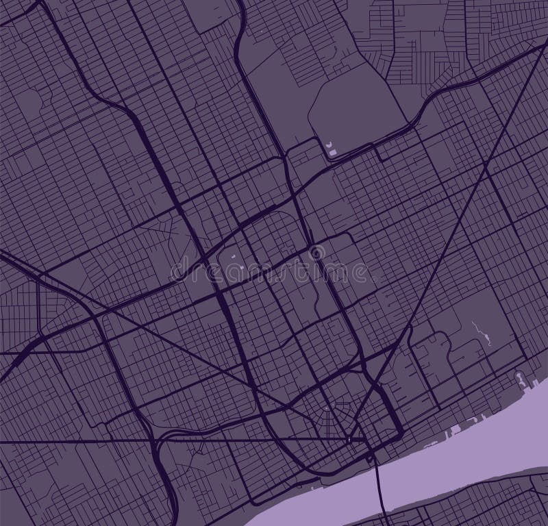 Vector Map of Detroit. Street Map Art Poster Illustration Stock Vector ...