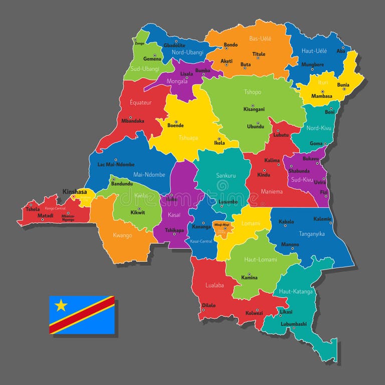 Vector map of DR Congo stock vector. Illustration of borders - 363485065