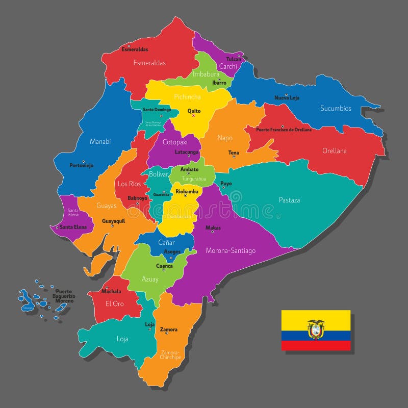 Vector map of Ecuador stock vector. Illustration of button - 363485082