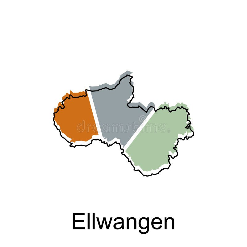 Vector Map of Ellwangen Modern Outline, High Detailed Vector ...