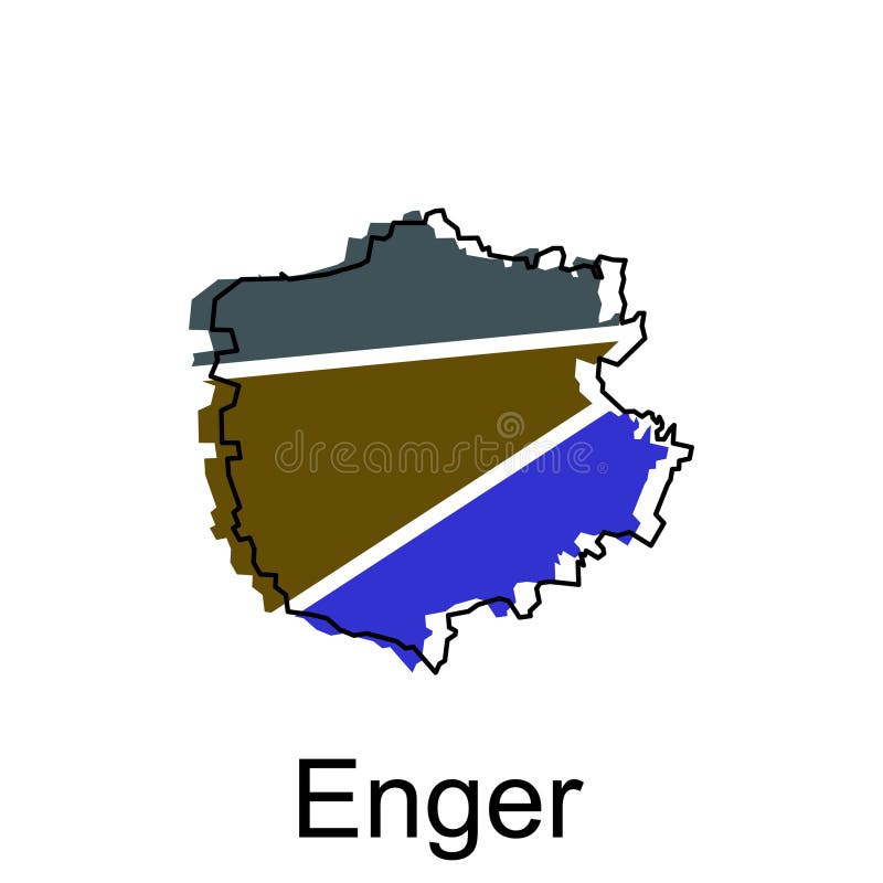 Vector Map of Enger Modern Outline, High Detailed Vector Illustration ...