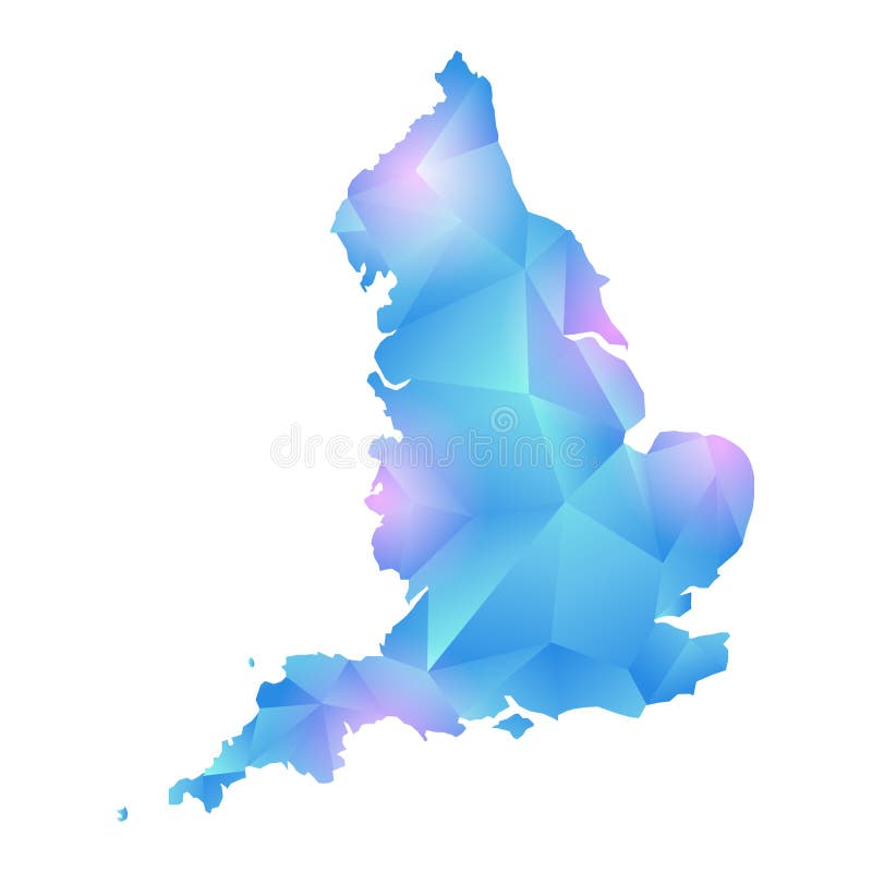 Vector Map of England Polygon Stock Vector - Illustration of vector ...