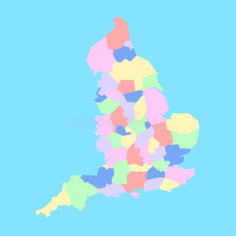 Vector Map of England S Ceremonial Counties To Study Stock Vector ...