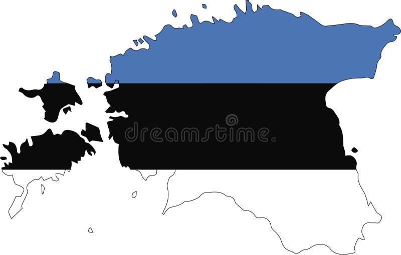 Vector Map of Estonia with Flag. Isolated, White Background Stock ...