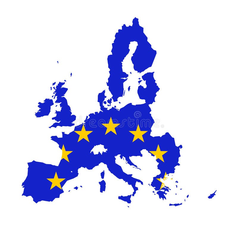 Vector Map of European Union Combined with EU Flag Stock Vector ...