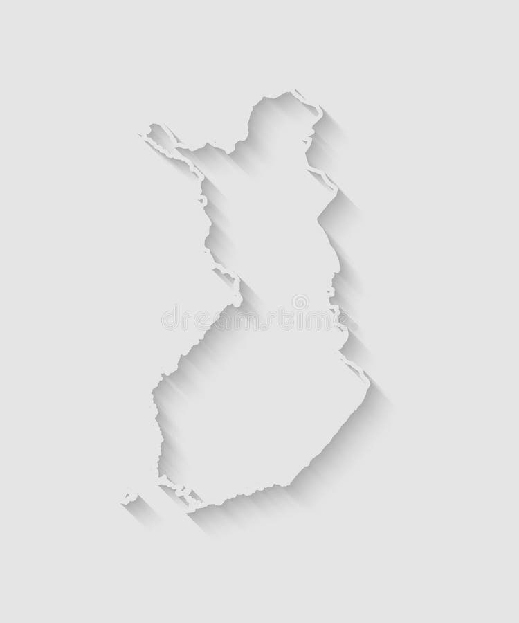 Vector Map Finland, Abstract Inner Shadow Stock Vector - Illustration ...
