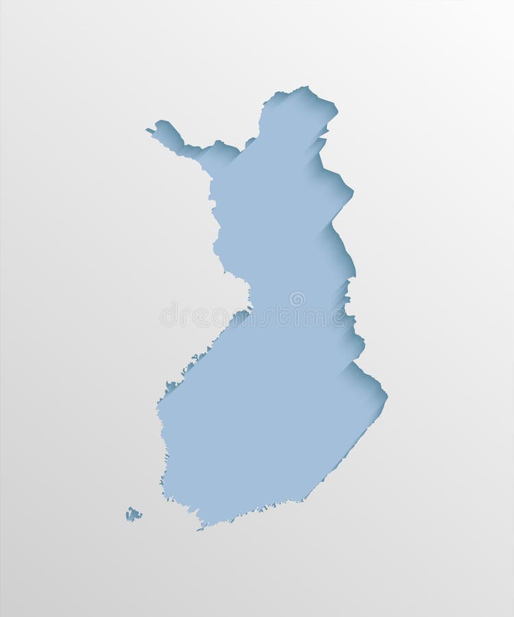 Vector Map Finland, Abstract Inner Shadow Stock Vector - Illustration ...