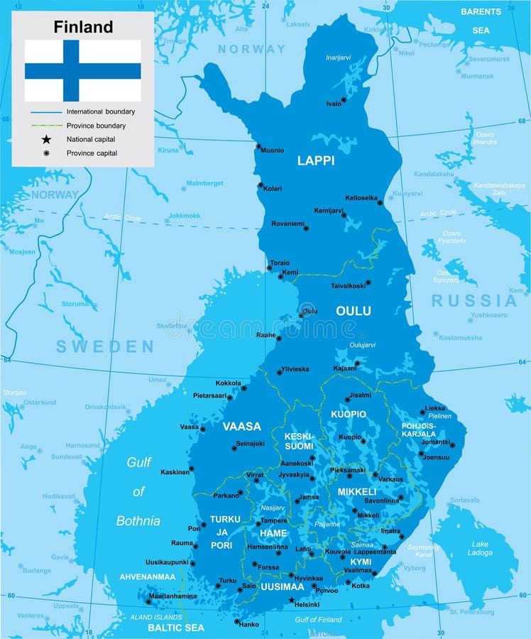 Vector map of Finland stock vector. Illustration of finland - 168386546