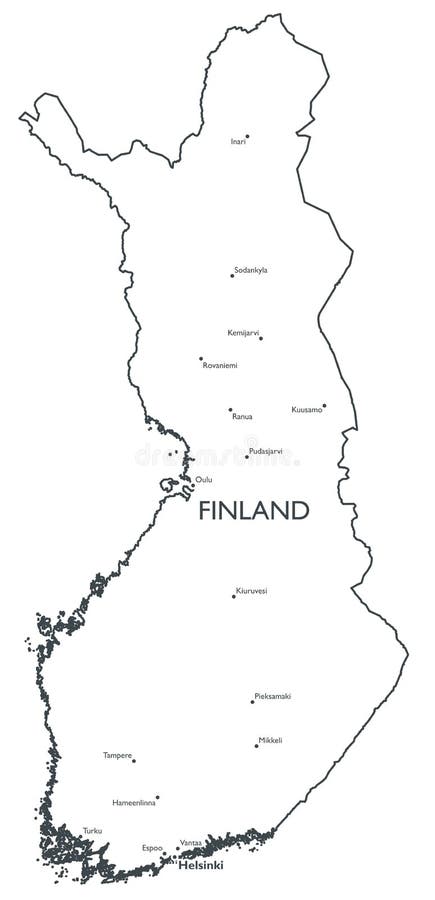 Vector map of Finland stock vector. Illustration of kiuruvesi - 81485201