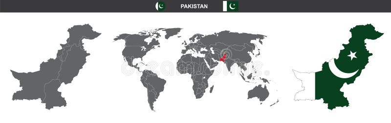 Vector Map Flag of Pakistan Isolated on White Background Stock Vector ...
