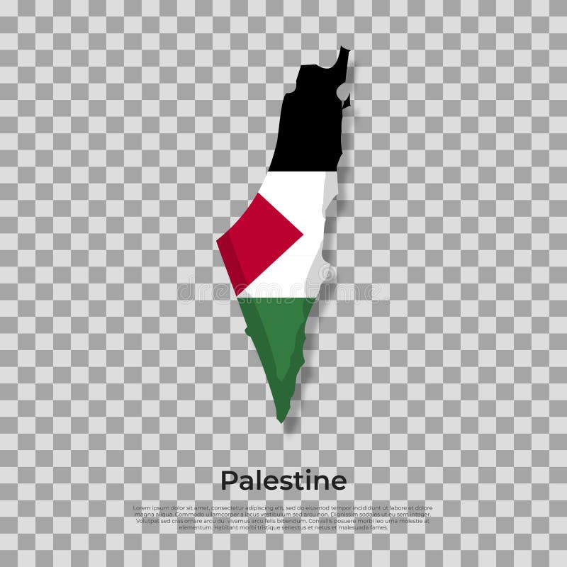 Vector Map Flag of Palestine Isolated on White Background Stock Vector ...