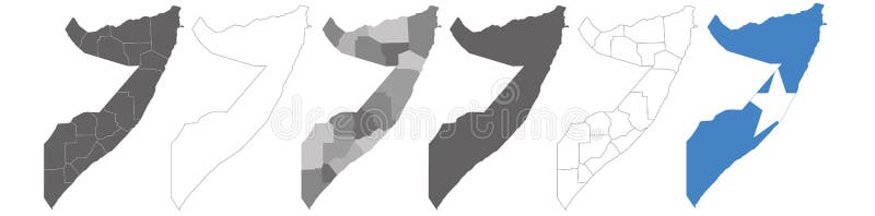 Political Map of Somalia Isolated on Transparent Background Stock ...