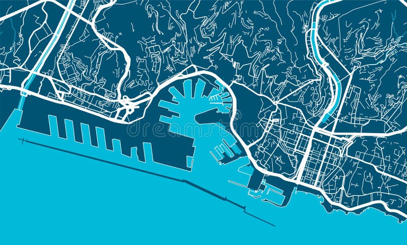 Vector Map of Genoa. Street Map Art Poster Illustration Stock Vector ...