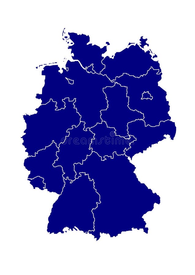 Map of Germany stock vector. Illustration of bremen, german - 45648700