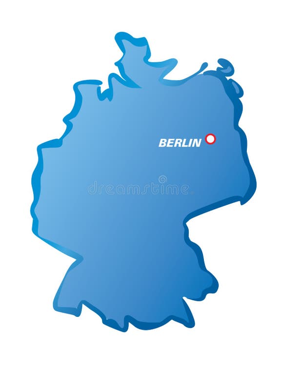 Vector Map of Germany. Blue Illustration. Stock Vector - Illustration ...
