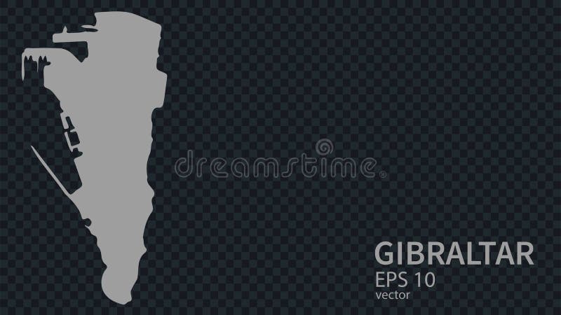 Vector Map of Gibraltar with Borders Isolated on Background Flat Style ...